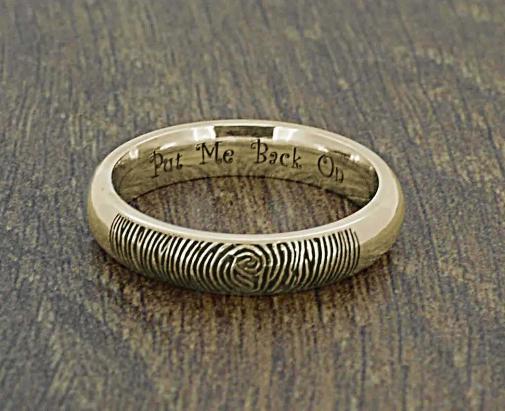 platinum-fingerprint-wedding-band-tungsten-fingerprint-ring-fingerprint ...